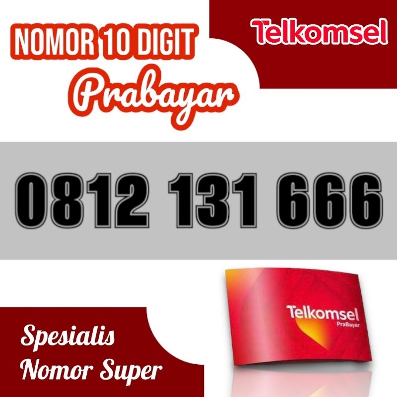 Jual Nomor Cantik Telkomsel 10 DIGIT Prabayar Nomer Cantik simPATI O812 131 666 Kartu Perdana ...