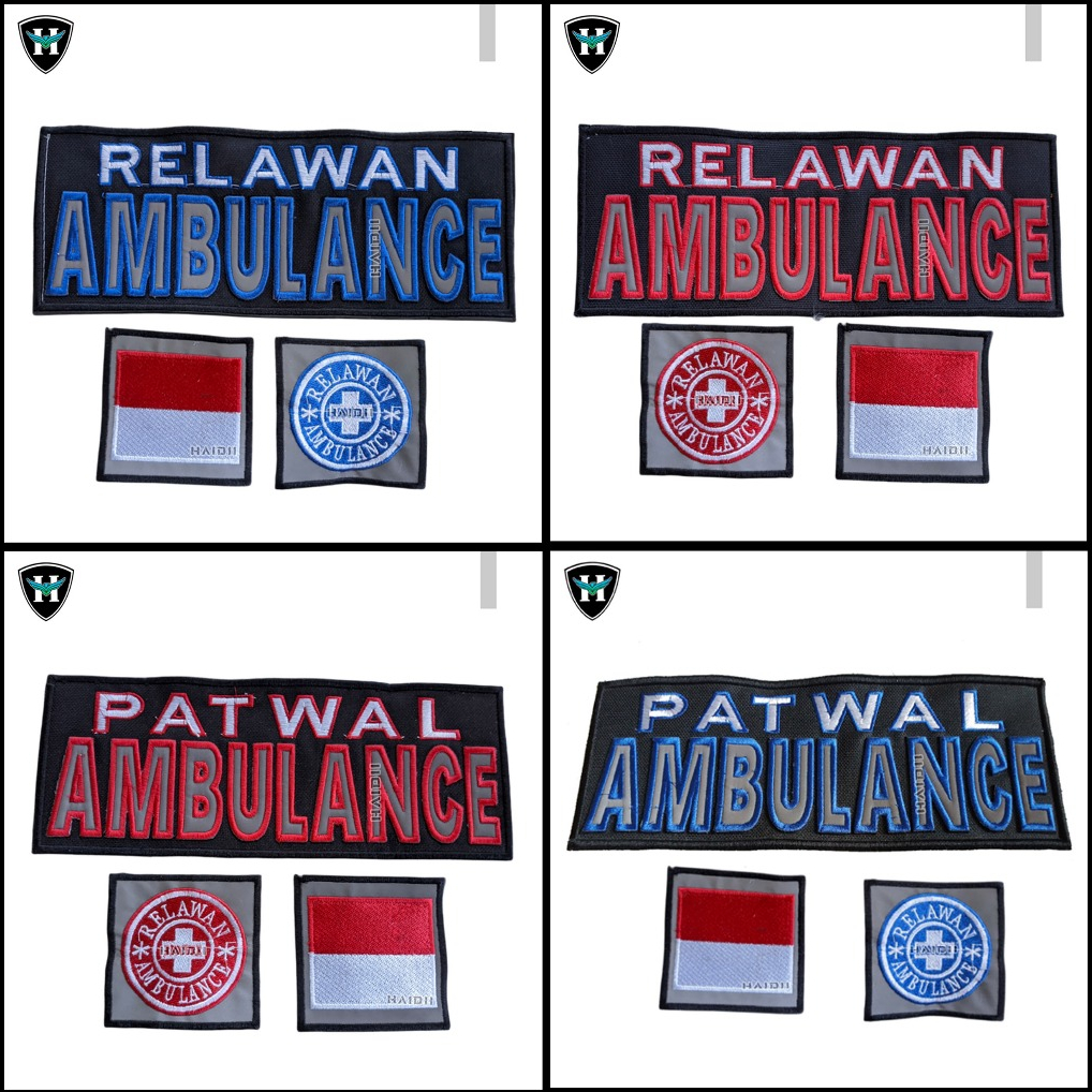 Jual Logo Bordir Patwal Ambulance / Relawan Ambulance / Patch Bordir ...
