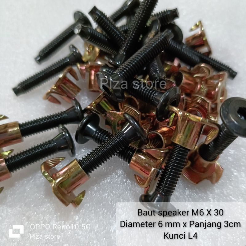 Jual Baut speaker M6 mur cakar 3cm (Mur+Baut) Baut jcbc m6 x 30 ...