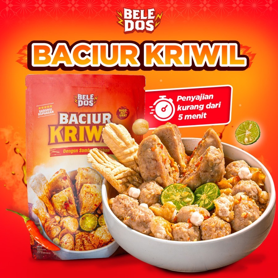 Jual Beledos Baciur Kriwil 280 Gram dengan Sambal Taichan VIRAAAAL ...