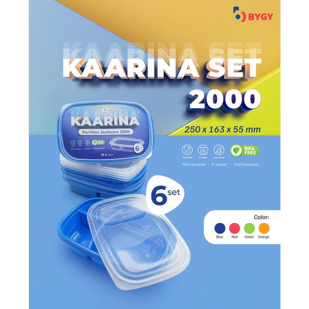 Jual Lunch Box Bento Karina Partition Sealware 2000ml Kotak Bekal Makan ...