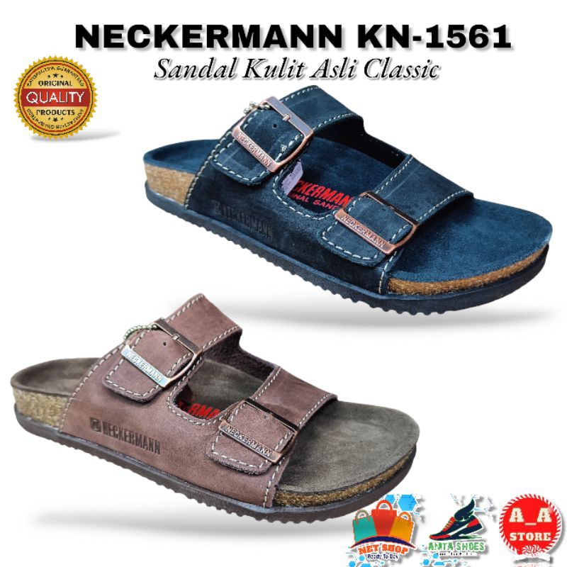 Jual Neckermann KN-1651 Sandal Kulit Asli Pria Model Classic | Shopee ...
