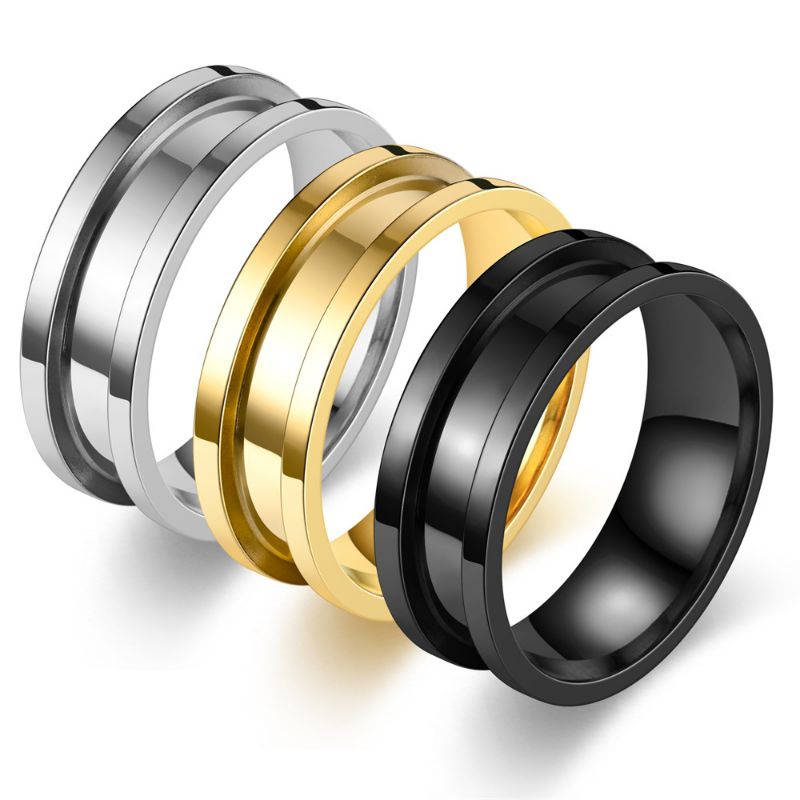 Jual cincin polos tanpa rantai anti karat bahan titanium anti karat ...