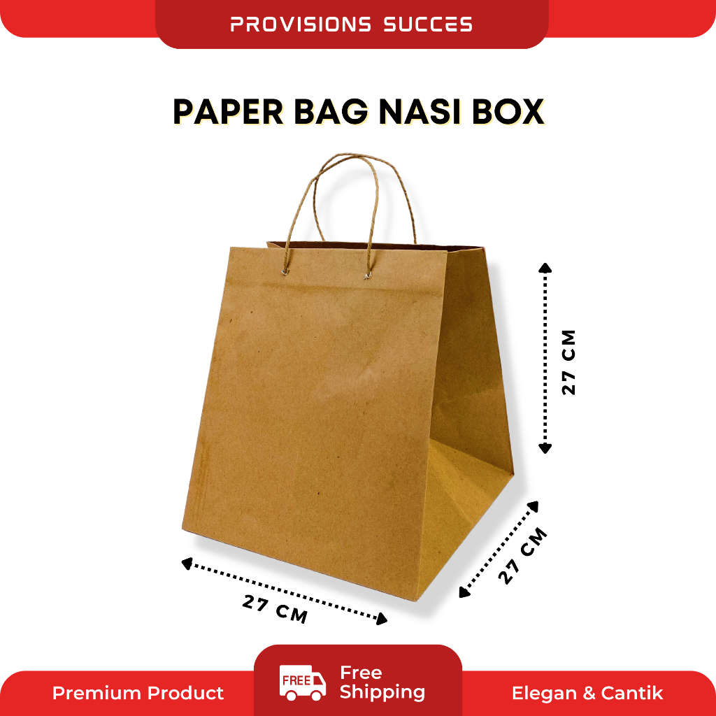 Jual Paper Bag Box Nasi / Besek / Paperbag Nasi kotak ukuran 27 x 27 x ...