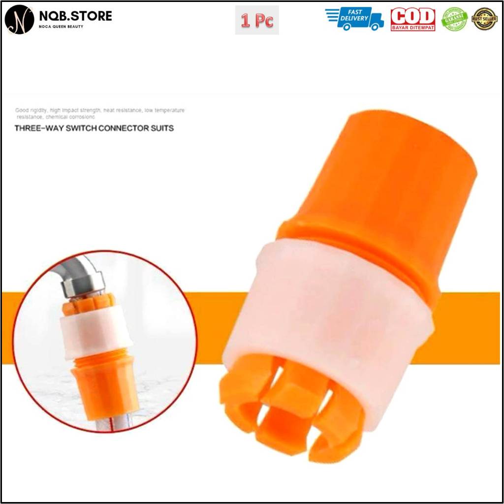 Jual NQB - Kunci Selang Ke KERAN Konektor PLASTIK ORANGE Kran Pipa Air ...