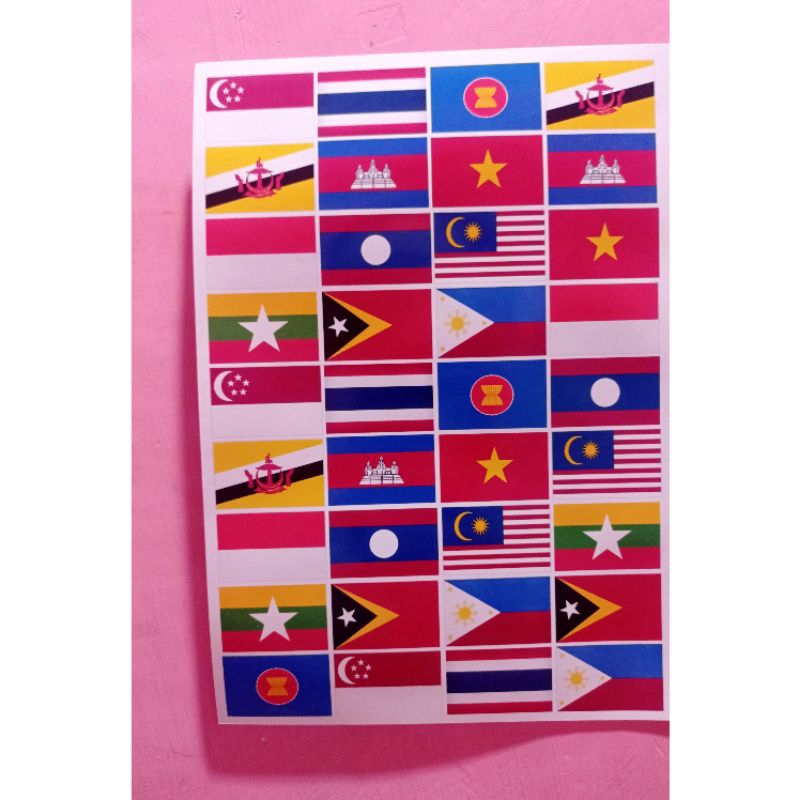 Jual Stiker Pipi Asean Flag Sticker set Bendera Negara Asean | Shopee ...