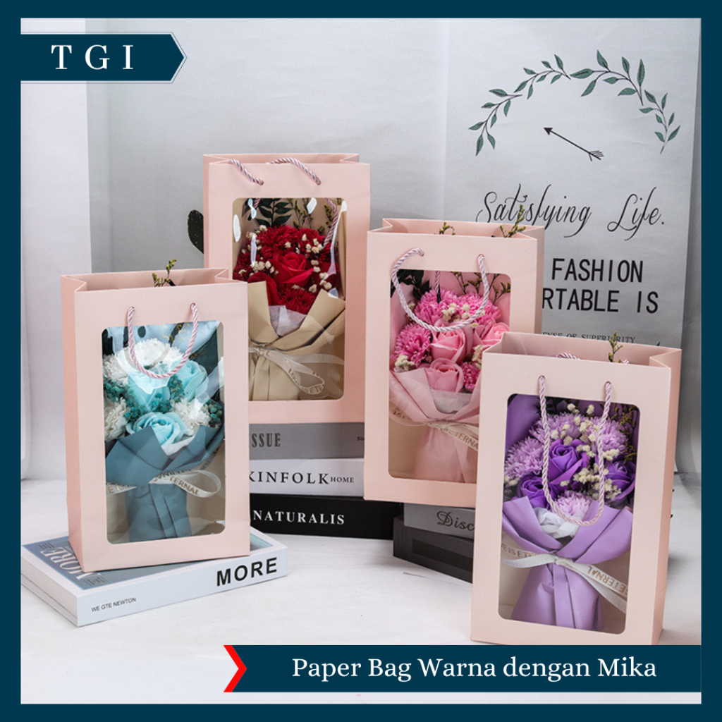 Jual TGI - PAPER BAG MIKA HAMPERS BOUQUET BAG FLOWER GOODIE BAG MIKA ...