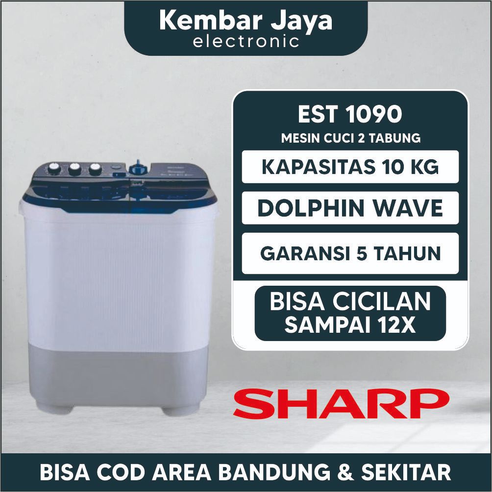 Jual Mesin Cuci SHARP 10KG 2 Tabung EST 1090 | Shopee Indonesia
