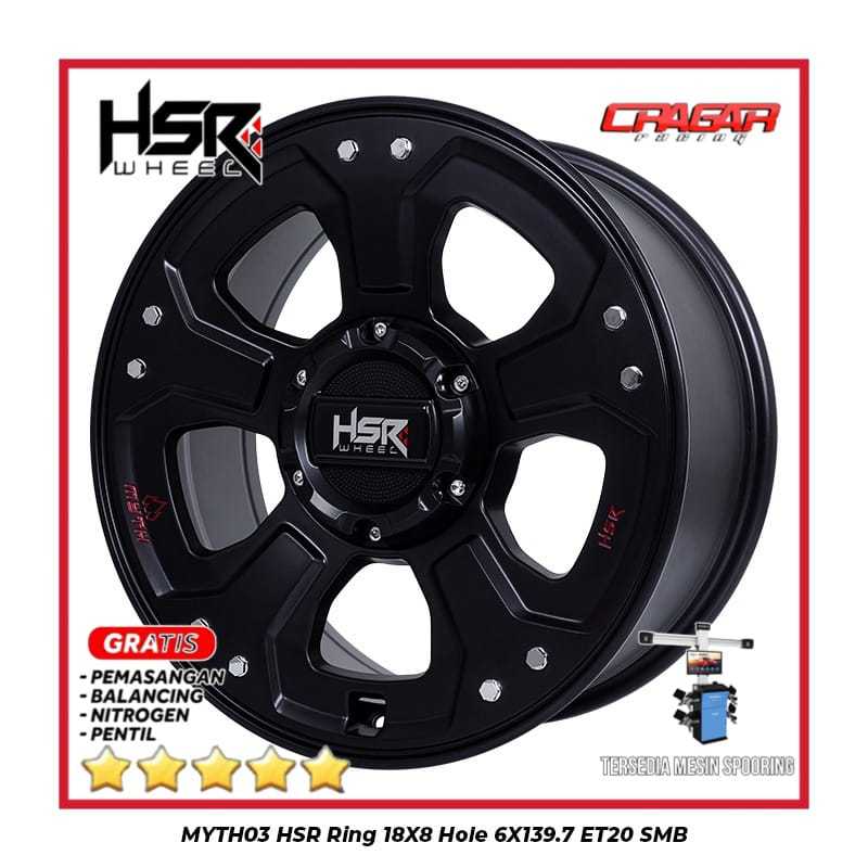 Jual Velg Mobil Fortuner Pajero Hilux Mux Hsr MYTH 03 R18 Lubang 6 Full ...
