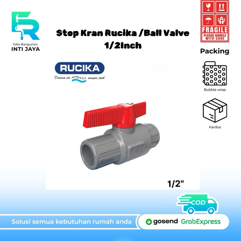 Jual Stop Kran Rucika / Ball Valve Pvc 1/2 Inch | Shopee Indonesia
