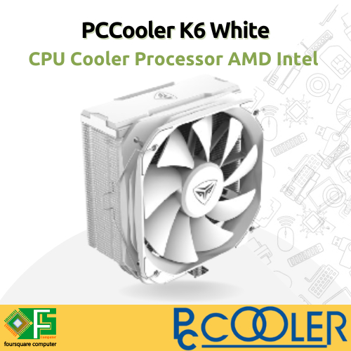 Jual HSF CPU Air Cooler Processor PCCooler K6 White Socket LGA 1700 ...