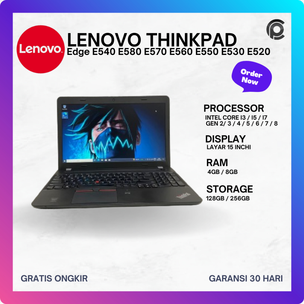 Jual Lenovo Thinkpad Edge E540 E580 E570 E560 E550 E530 E520 E51 Seken Garansi Laptop Terawat ...