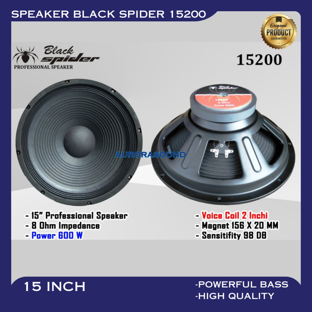 Jual SPEAKER BLACK SPIDER 15200 15 INCH 15IN 15" KOMPONEN BLACKSPIDER ...
