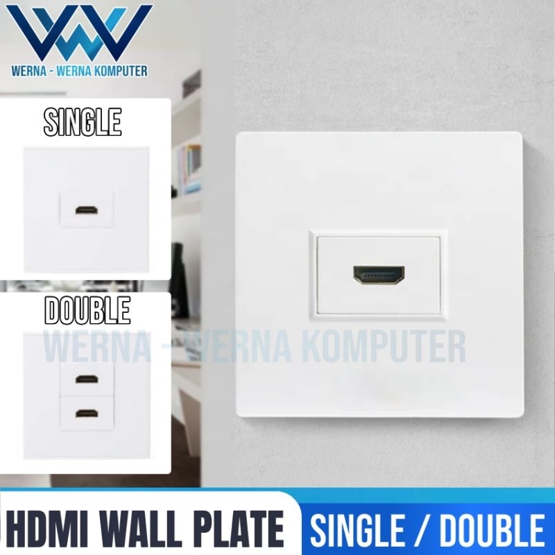 Jual HDMI WALL PLATE SINGLE / DOUBLE PORT HDMI FACEPLATE STOP KONTAK ...