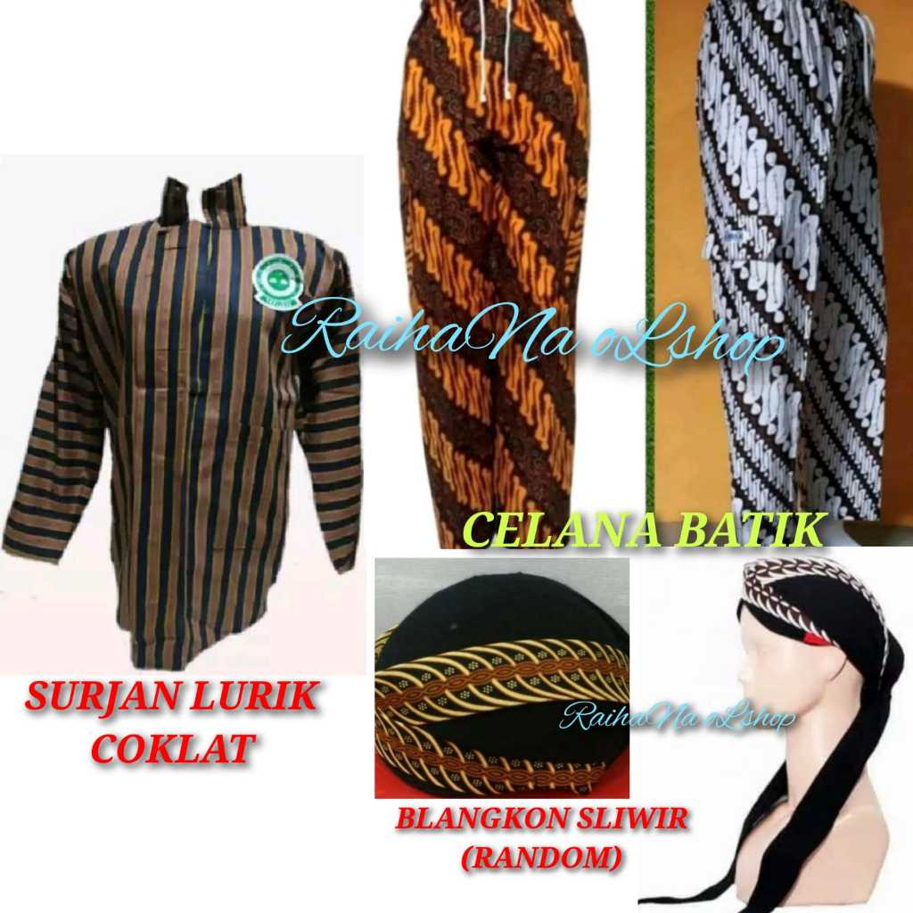 Jual BAJU JAWA COWO / LAKI | SURJAN LURIK + BLANGKON SLIWIR + CELANA BATIK | SETELAN PAKAIAN ...