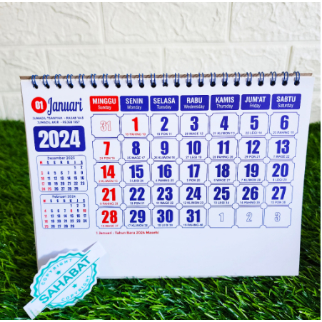 Jual KALENDER MEJA KERJA MINI 21x16cm / KALENDER KERJA MINI TAHUN 2024 ...