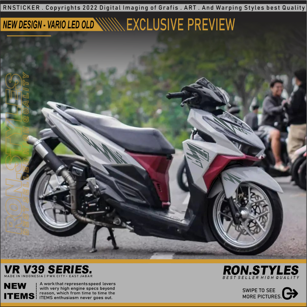 Jual VRV39 CUTTING STICKER STRIPING VARIO LED OLD STRIPING CLICK VARIO ...