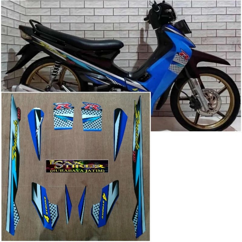 Jual Striping Original Suzuki Smash R biru hitam tahun 2006 2007 ...