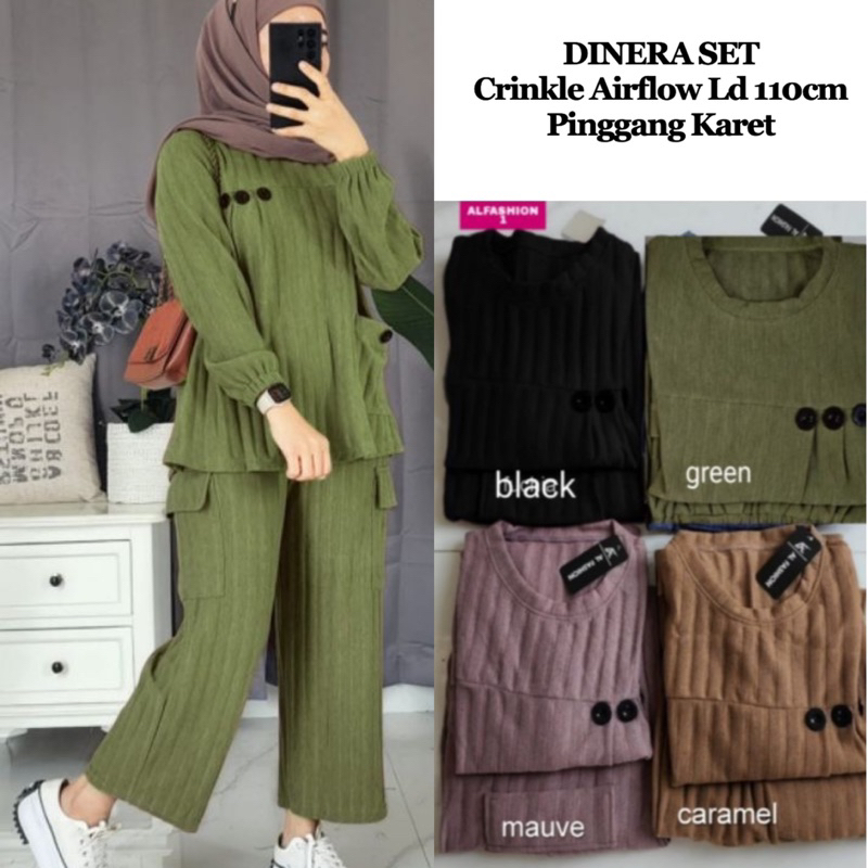 Jual DINERA SET CELANA CARGO CRINKLE AIRFLOW LD 110 // SETELAN DINERA // ONE SET DINERA // SET ...