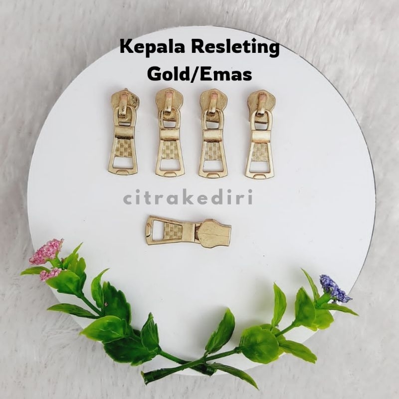 Jual kepala resleting gigi BESI/VISLON/JAGUNG No / Uk 5 Emas KRE 505 ...