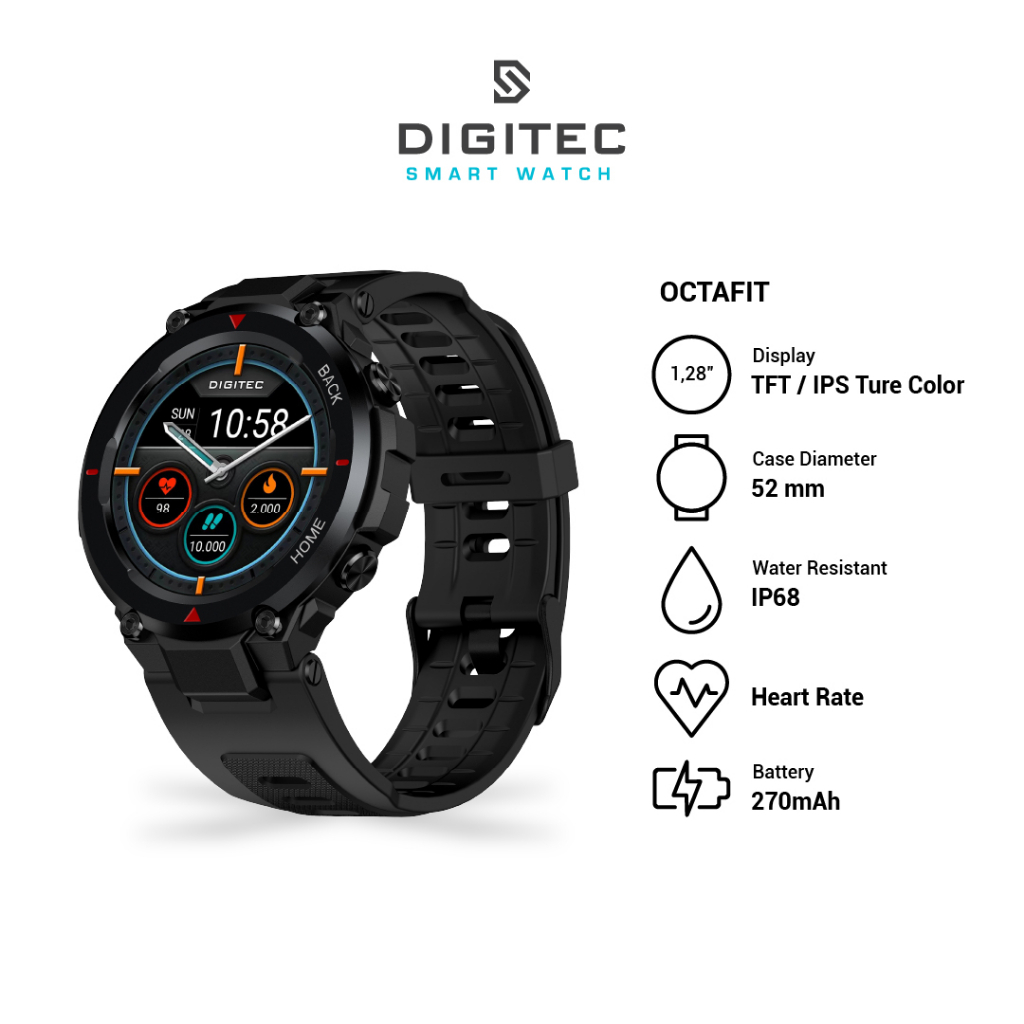 Jual Jam Tangan Digitec Smartwatch OctaFit GR Original | Shopee Indonesia