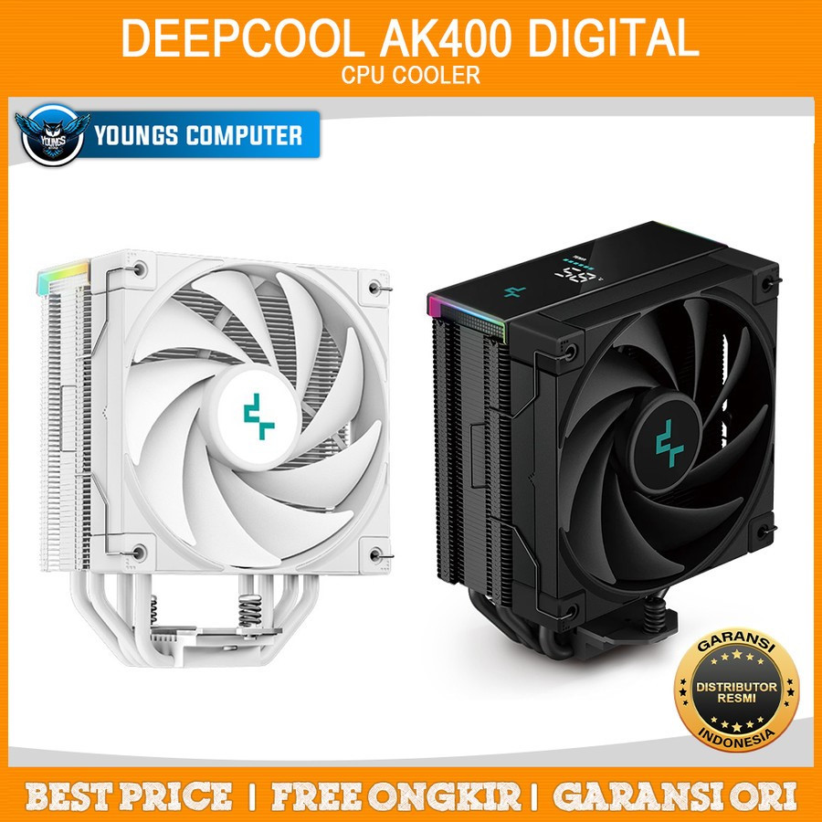 Jual CPU COOLER DEEPCOOL AK400 DIGITAL BLACK / WHITE 12CM FAN LGA1700 ...