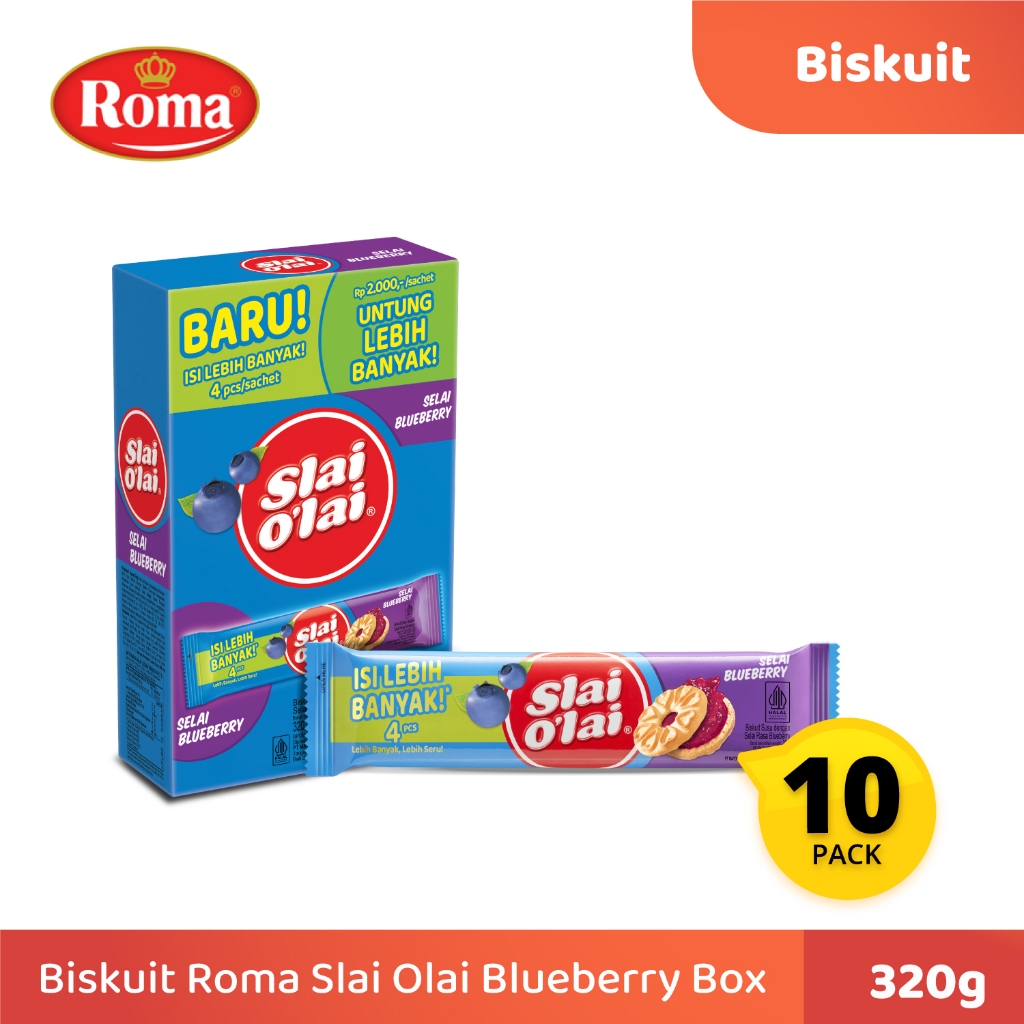 Jual Roma Slai Olai Blueberry 10 Sachet | Shopee Indonesia
