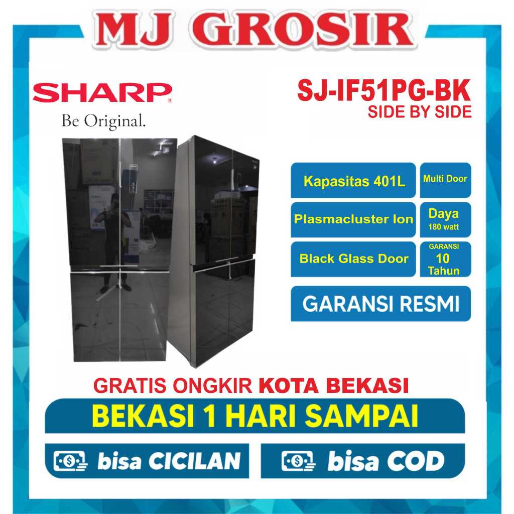 Jual KULKAS SHARP SJ-IF 51 PG-BK LEMARI ES 4 PINTU SIDE BY SIDE SJ IF ...
