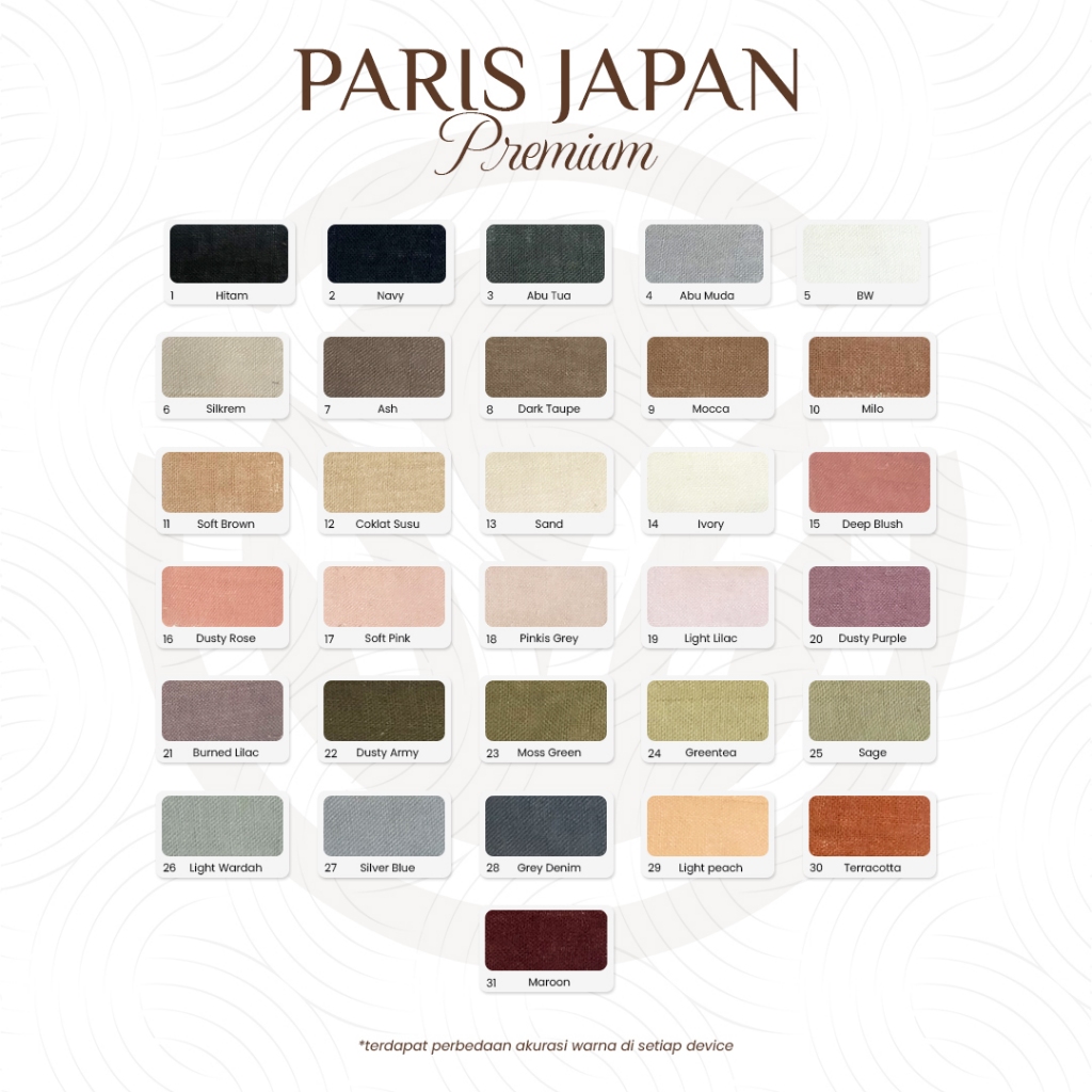 Jual KAIN PARIS JAPAN PREMIUM 1 Meter - Hijab, Kerudung | Shopee Indonesia