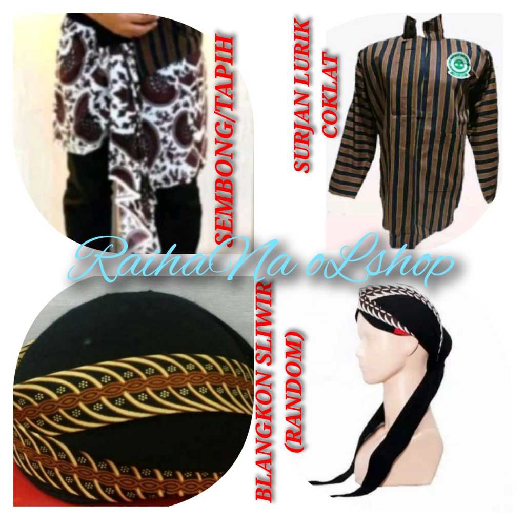 Jual BAJU ADAT PRIA/LAKI | SURJAN LURIK COKLAT + BLANGKON SLIWIR + SEMBONG/TAPIH INSTAN ...