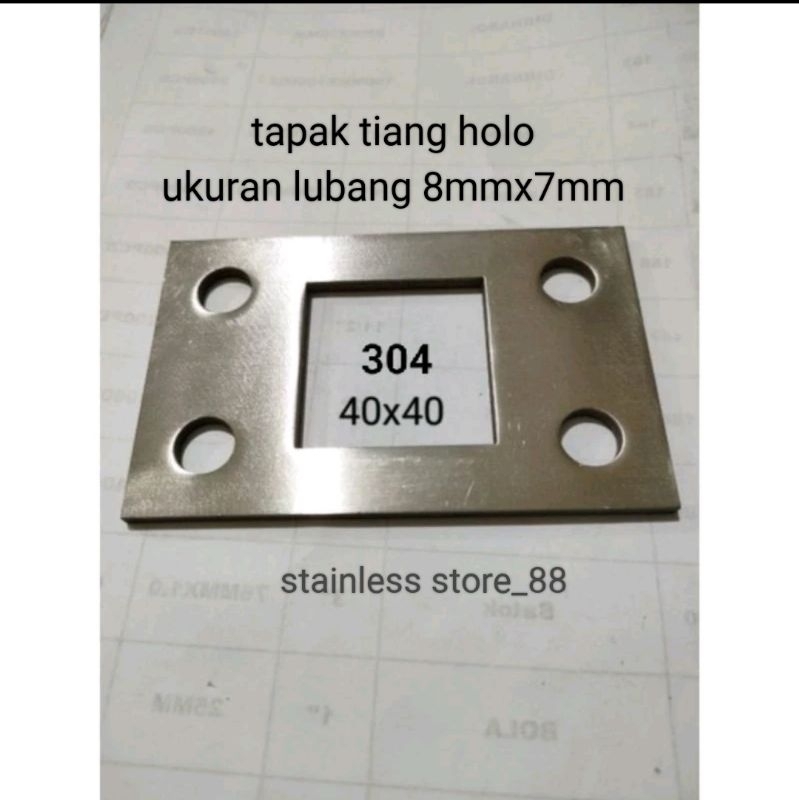 Jual Tapak tiang holo /plat stainless kotak ss 304 ukuran 40x40 ...