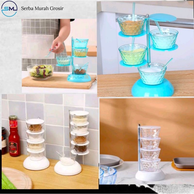 Jual Tempat Bumbu Set/Tempat lada Set/Tempat bumbu putar/Kitchen set ...
