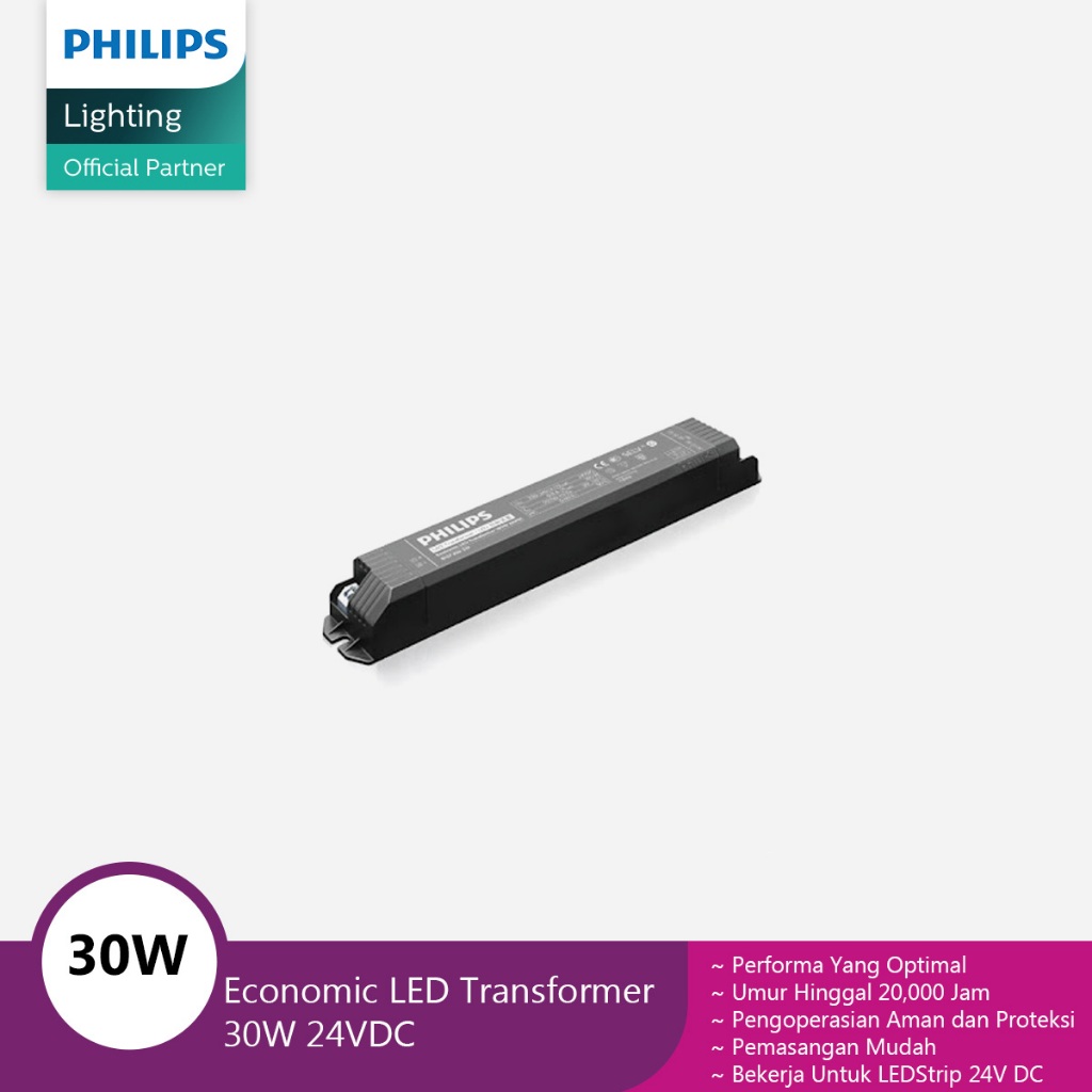 Jual Philips Driver Economic LED Transformer 30W 24VDC - Driver ...