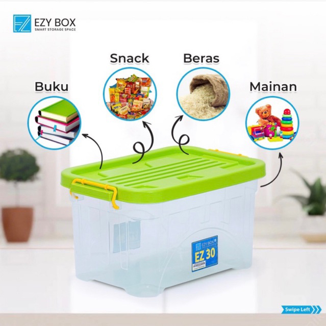 Jual Kontainer Box Plastik Murah Ezy Cb 30 Liter Transparan Container ...