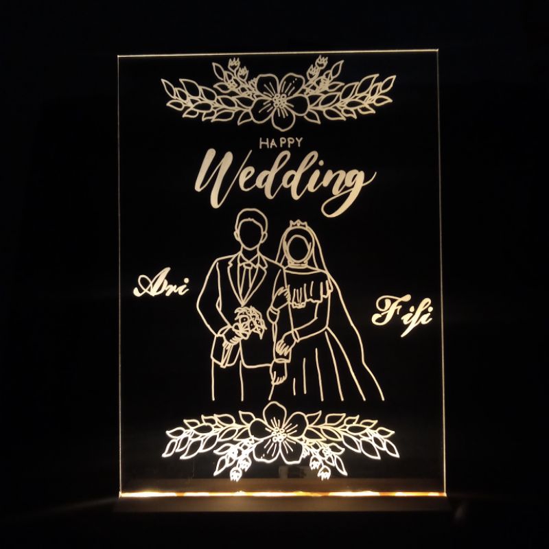 Jual Akrilik Lettering Lampu Tidur Hadiah Wisuda/Gift Wedding/Birthday ...