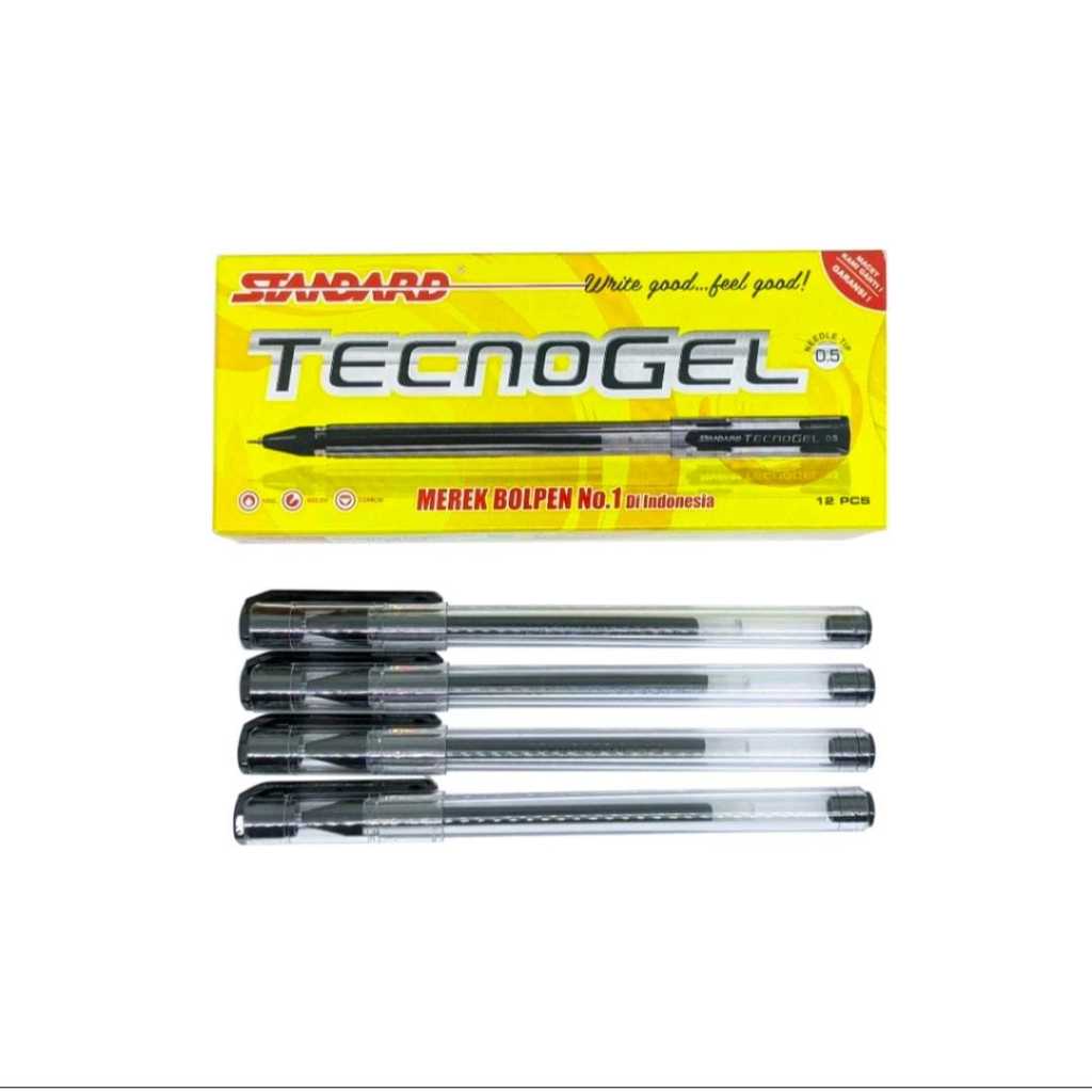 Jual Pen Standart technogel 0,5 Hitam/Biru | Shopee Indonesia