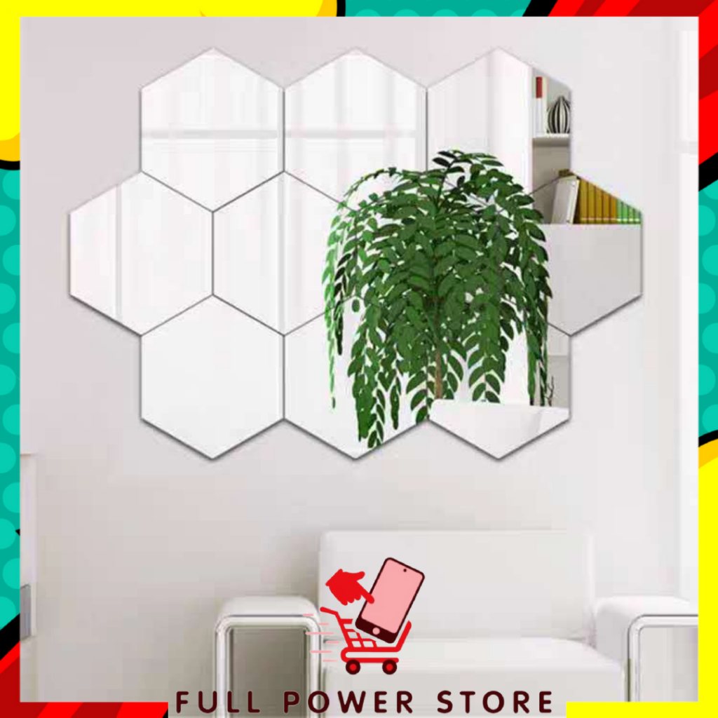 Jual FPS Stiker Cermin Dinding Hexagonal Mini Anti Pecah Sticker Kaca ...