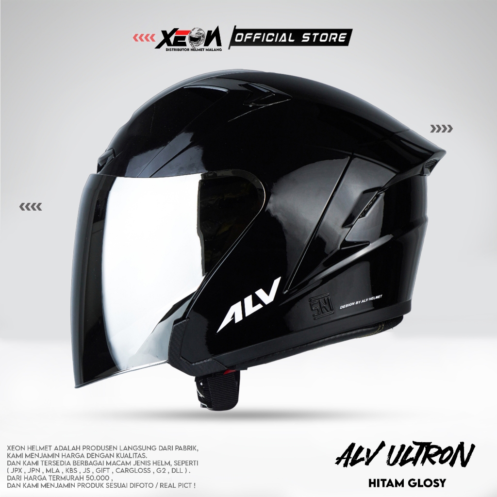 Jual HELM ALV ULTRON PRO SOLID GREY-DOF VISOR RANDOM CLEAR/SILVER HELM PERIA/WANITA DEWASA ...