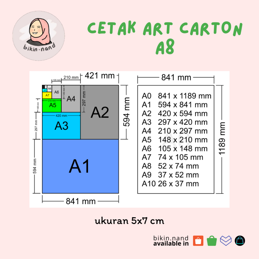 Jual Cetak Art Carton ukuran A8 (5x7 cm) | Shopee Indonesia