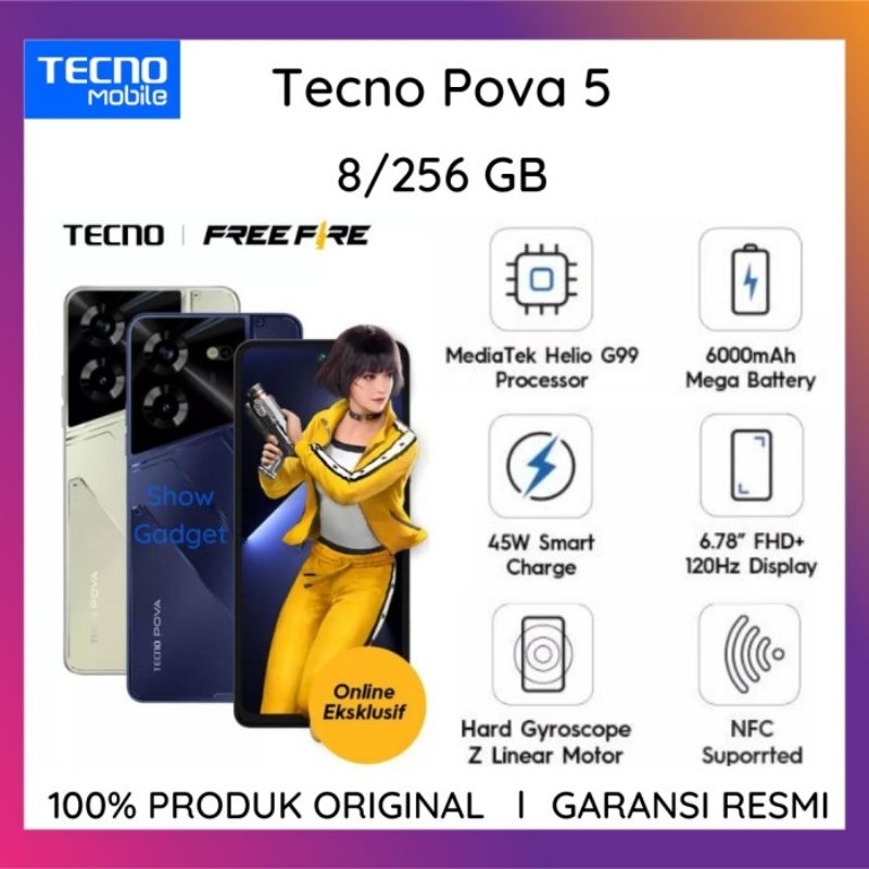 Jual Techno Pova 5 8/256GB Garansi Resmi | Shopee Indonesia