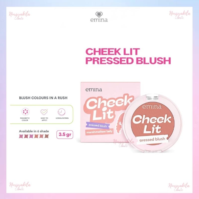 Jual Emina Cheek Lit Pressed Blush 3,5 g - Blush On Powder Cheeklit ...