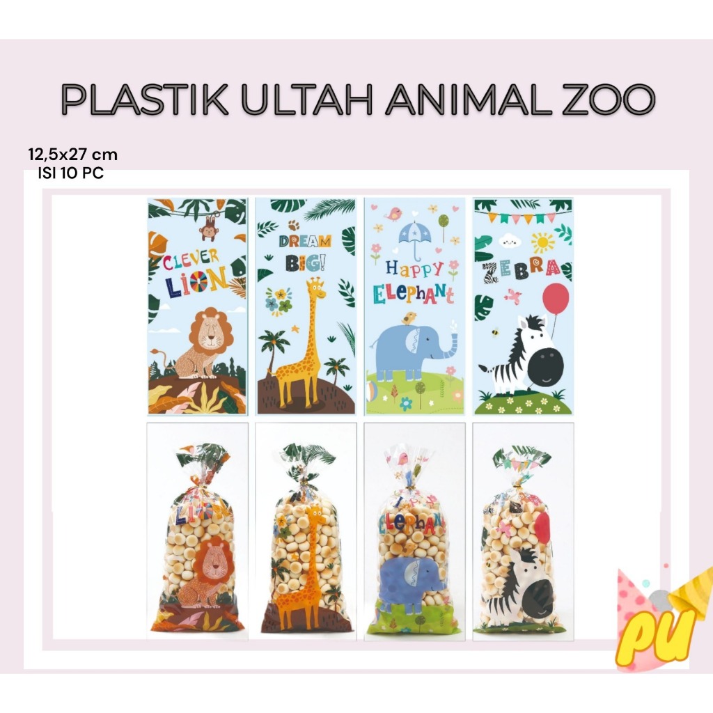 Jual Plastik Ulang Tahun ANIMAL ZOO isi 10 / Plastik Ultah Anak Hewan ...