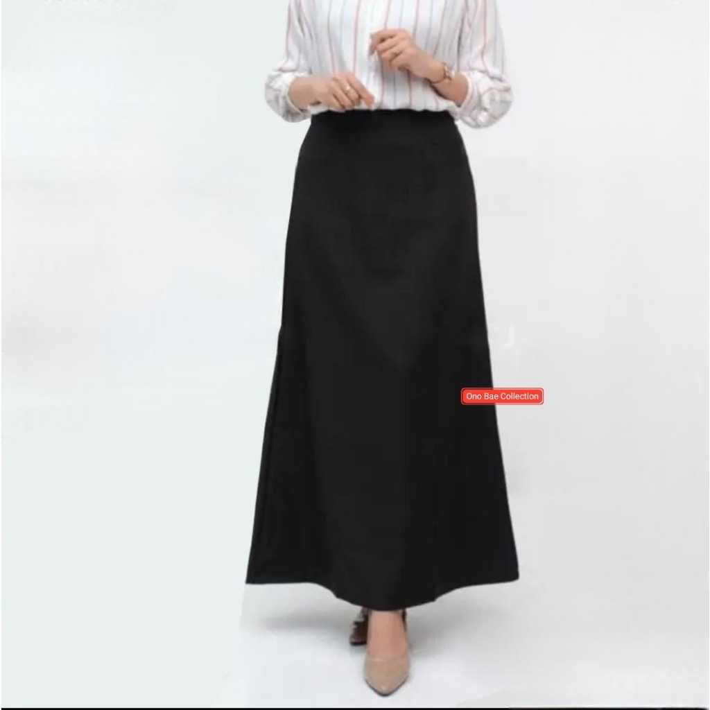 Jual Rok Span Hitam Polos Panjang A Line Wanita Dewasa Kerja Formal ...