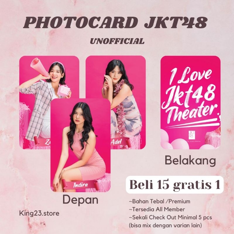 Jual Photocard JKT48 unofficial/fanmade edisi i love teater JKT48/edisi pink | Shopee Indonesia