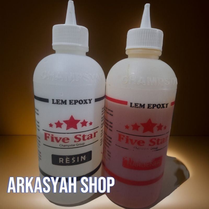 Jual LEM FIVE STAR EPOXY HARDENER RESIN PUTIH 1/2 KG (LEM KAYU LEM 2 ...