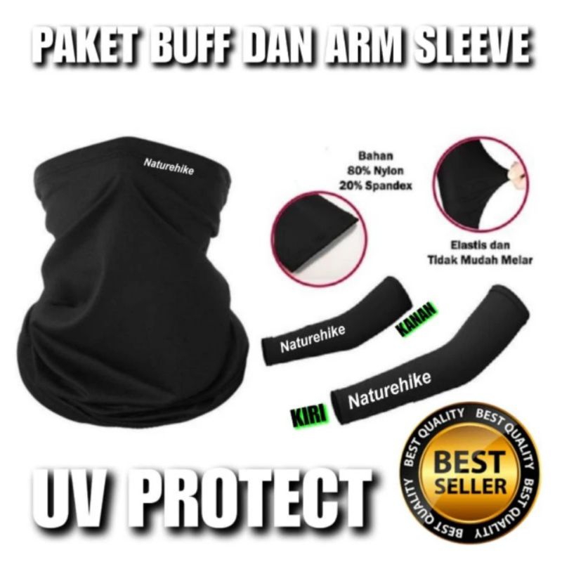 Jual Paket buff masker dan manset tangan gunung pelindung panas ...