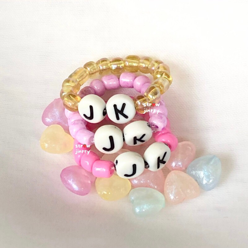 Jual BTS JK Beads Ring [fanmade accessories cincin manik bangtan ...