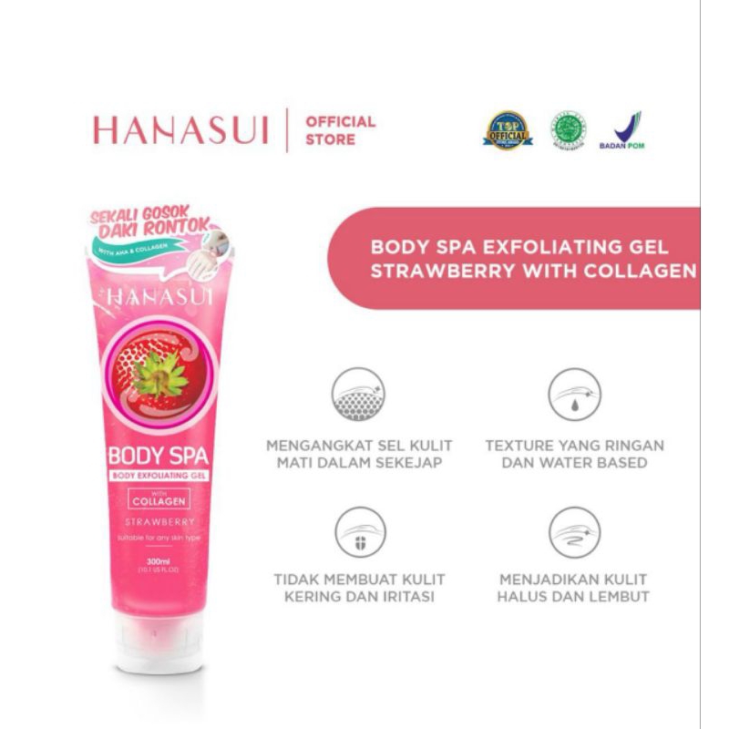 Jual Hanasui Body Spa Exfoliating Gel Strawberry 300ML | Shopee Indonesia