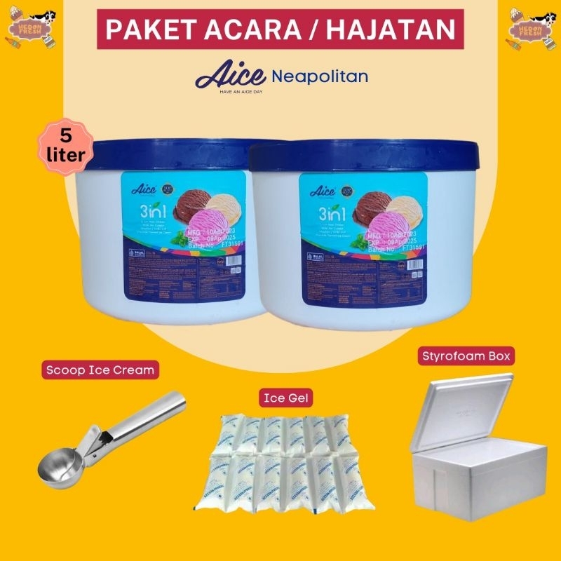 Jual Paket Ice Cream Aice 5 Liter Untuk Acara Pernikahan Hajatan dan Ulang Tahun | Shopee Indonesia