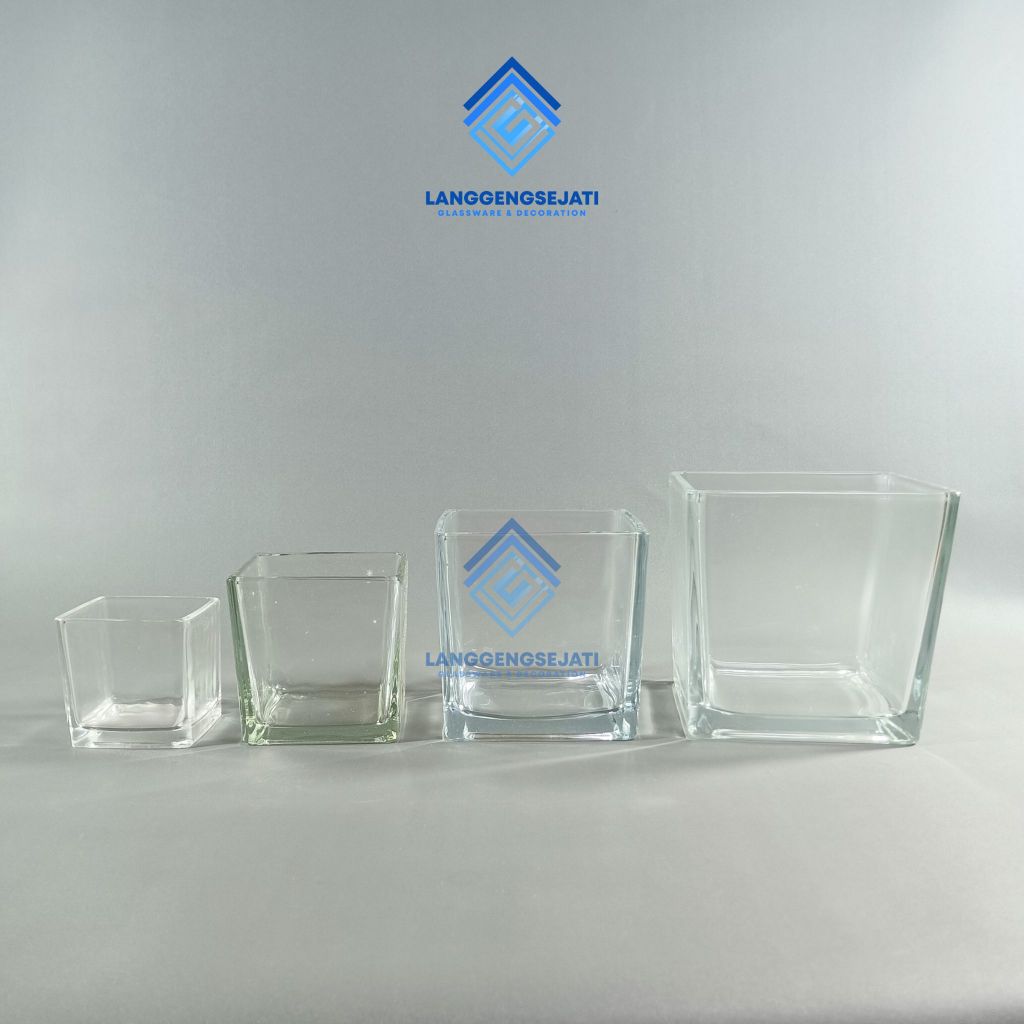 Jual VAS BUNGA KACA BENING KOTAK 8-CM | VAS TANAMAN AIR | VASE RUSTIC ...